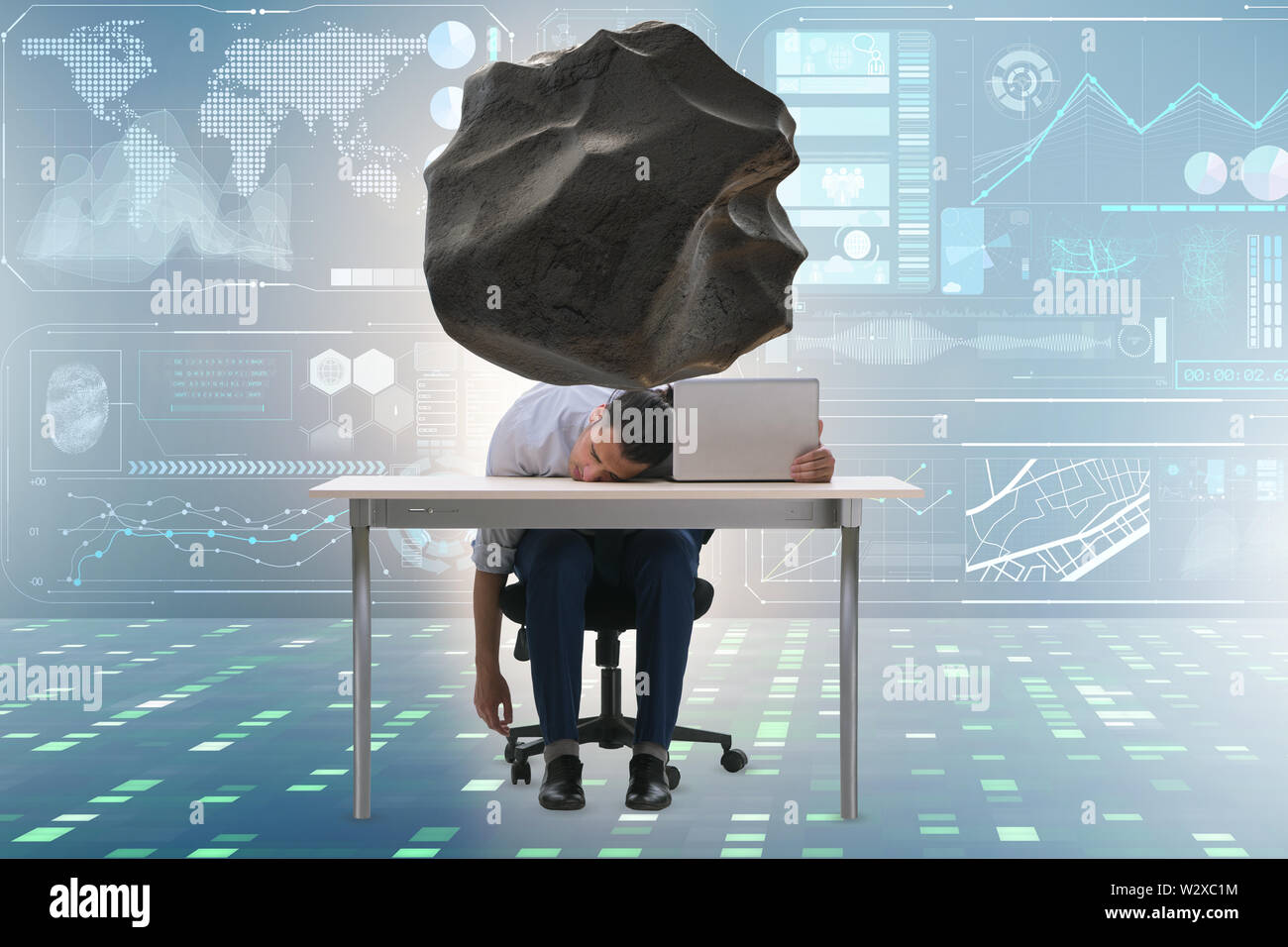 The employee under the burden of work Stock Photo - Alamy