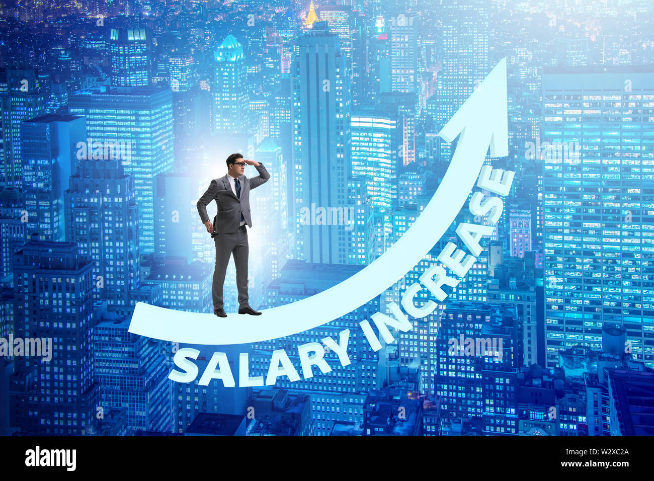 The employee in salary increase concept Stock Photo - Alamy