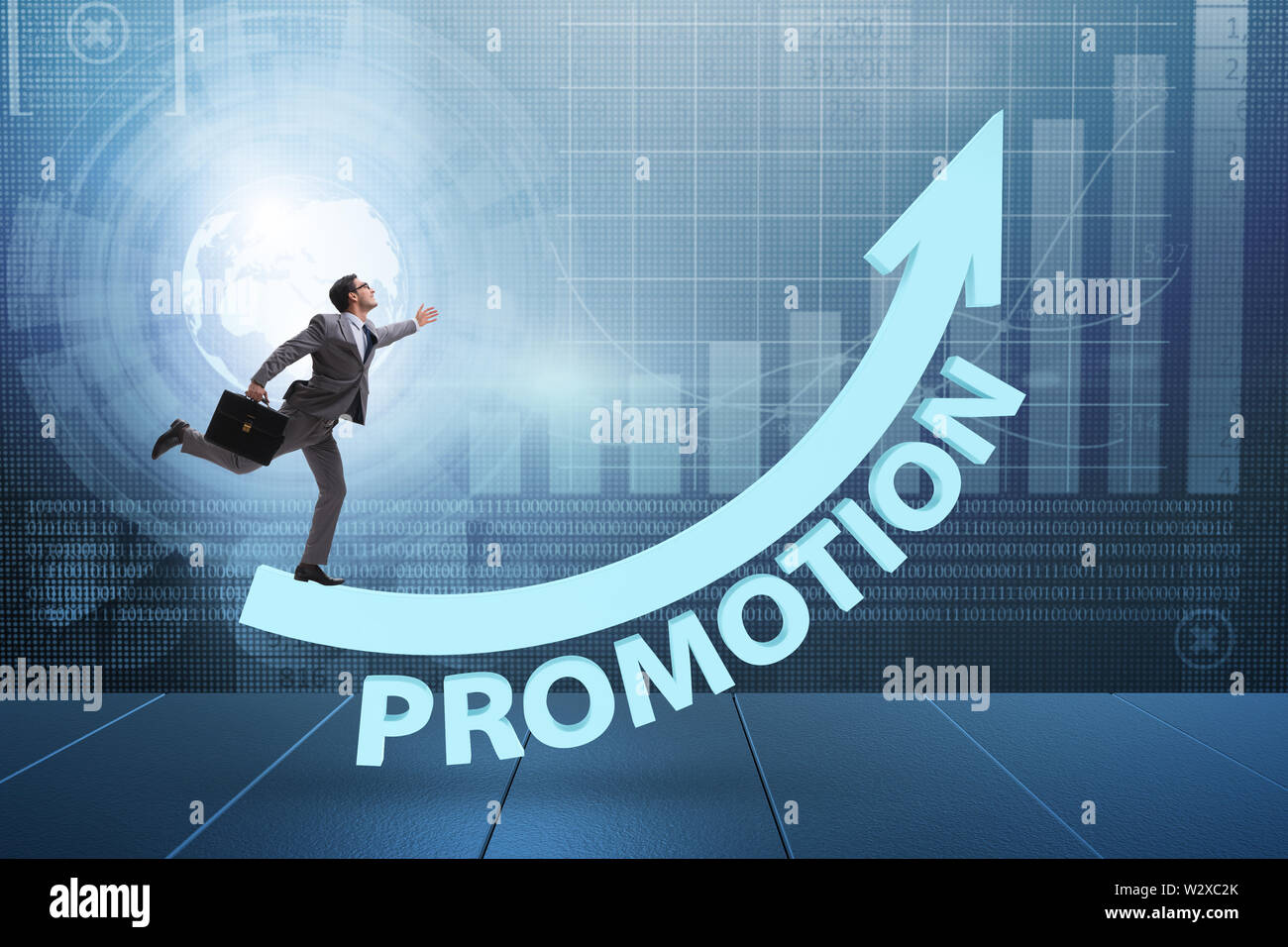 The employee in career promotion concept Stock Photo - Alamy