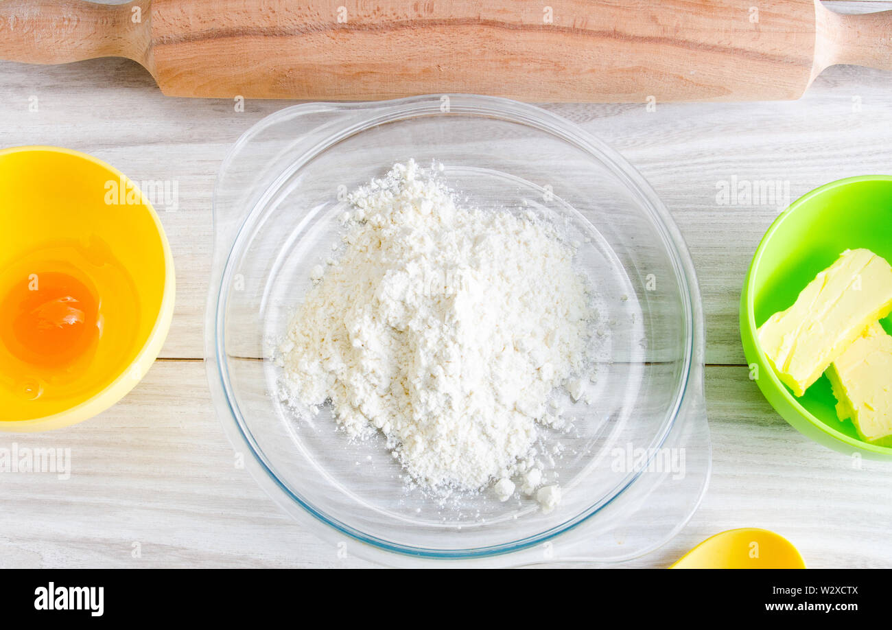 The ingredients ready for baking cookies Stock Photo - Alamy