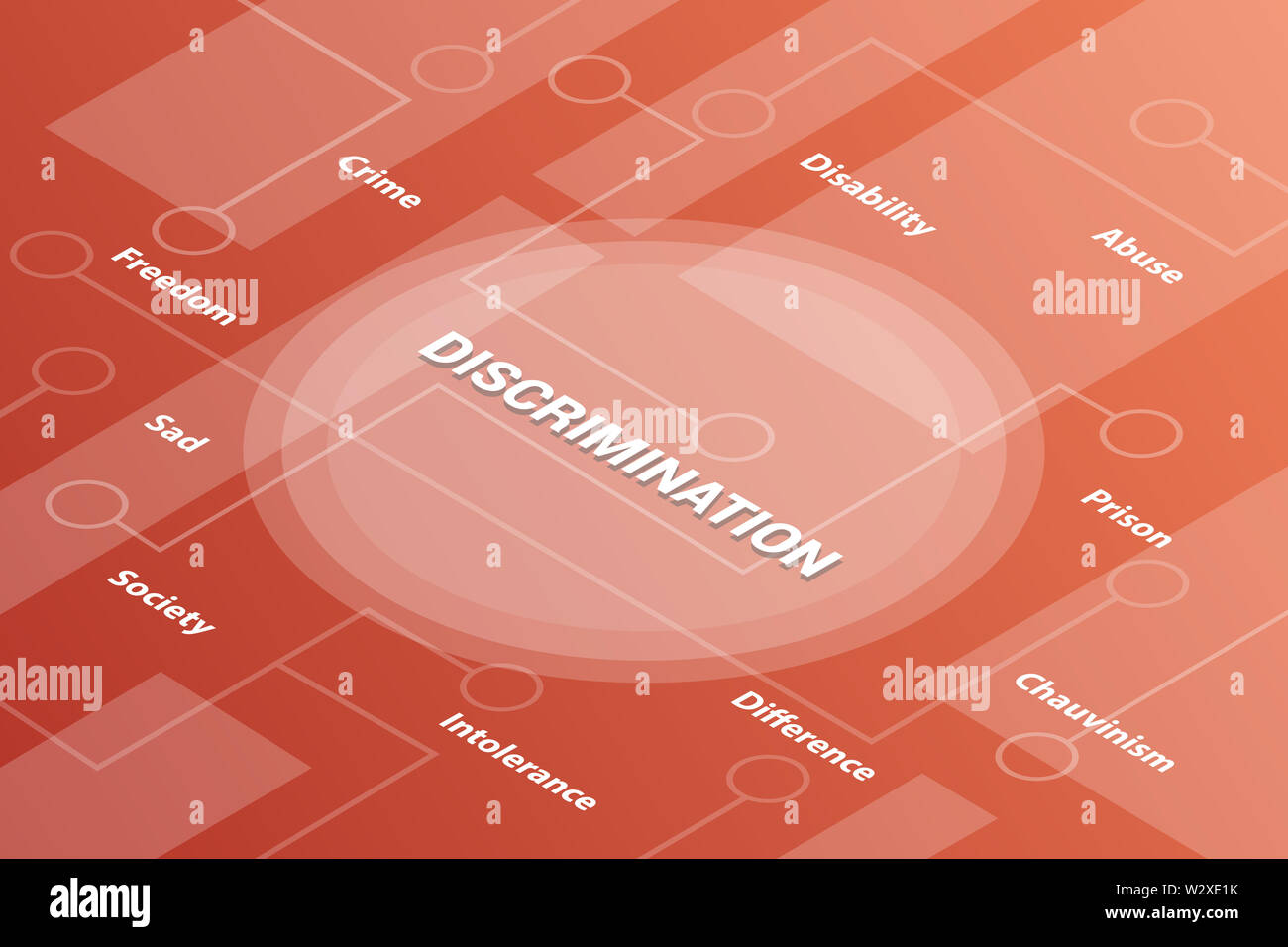 discrimination concept words isometric 3d word text concept with some ...