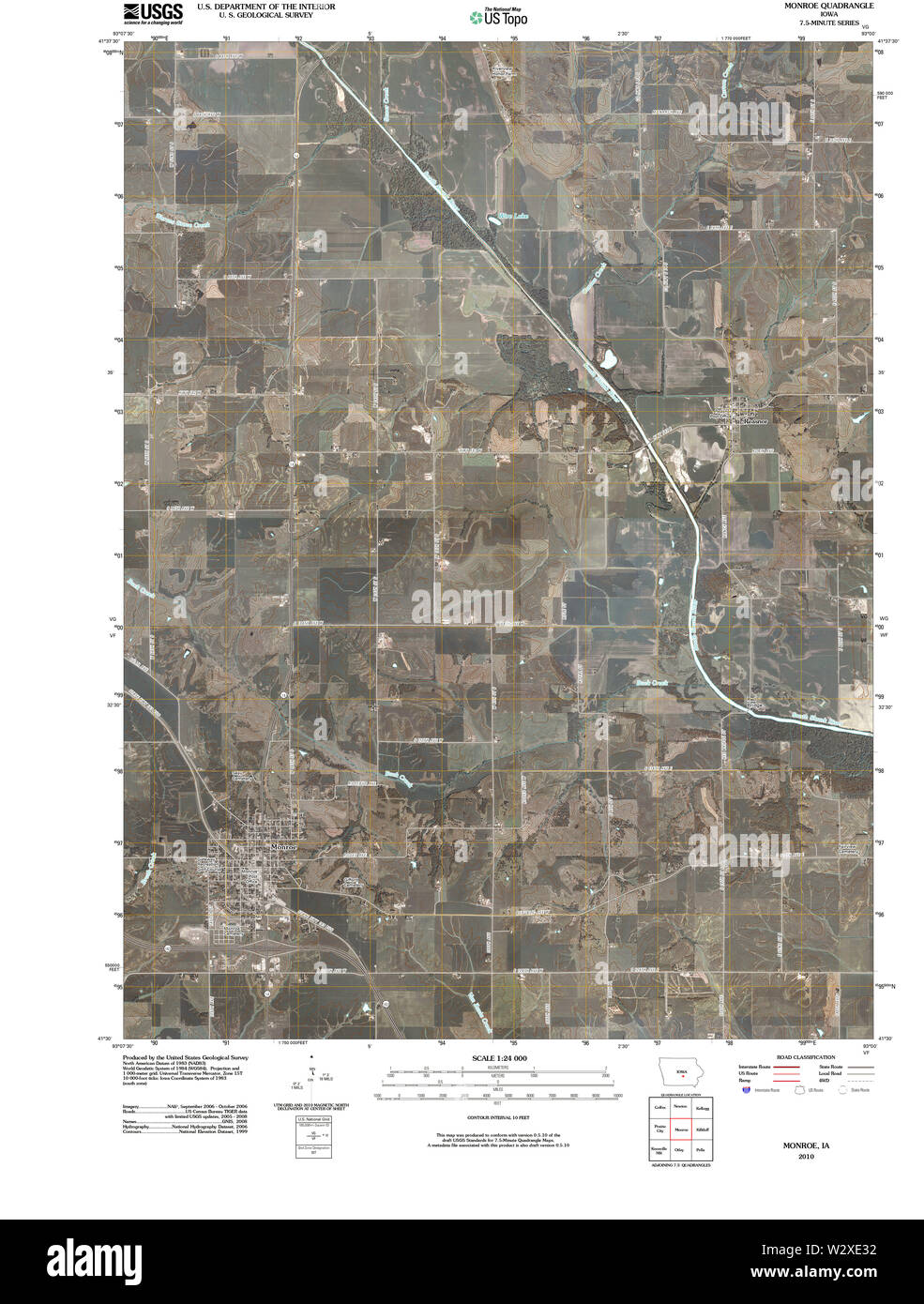 Monroe iowa map hi-res stock photography and images - Alamy