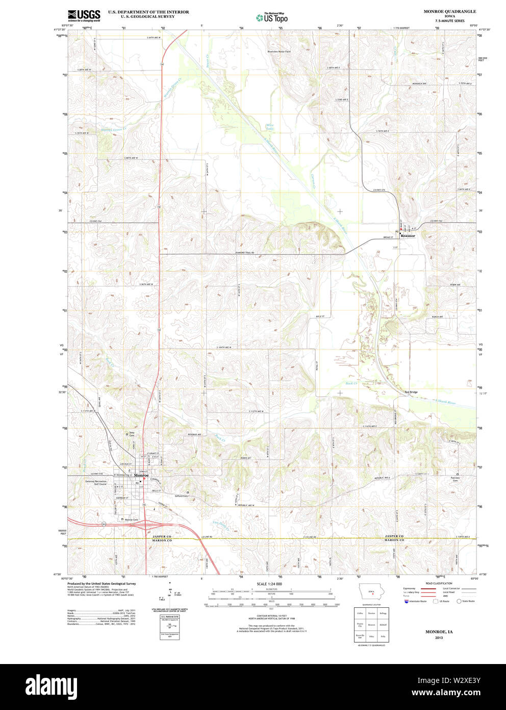Monroe iowa map hi-res stock photography and images - Alamy