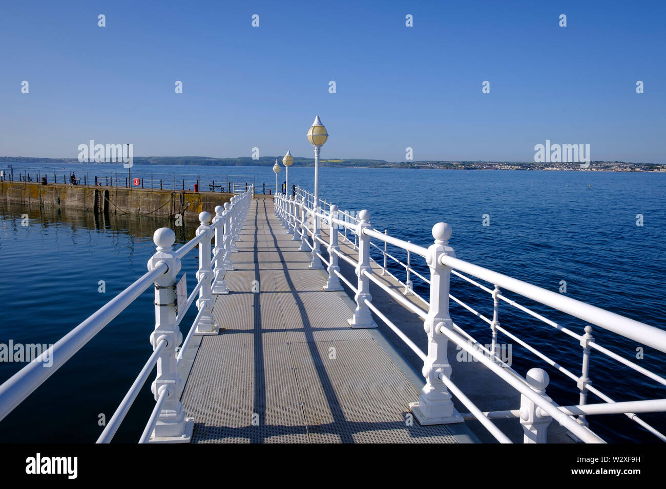 Walkway jetty Torquay Devon England Stock Photo - Alamy