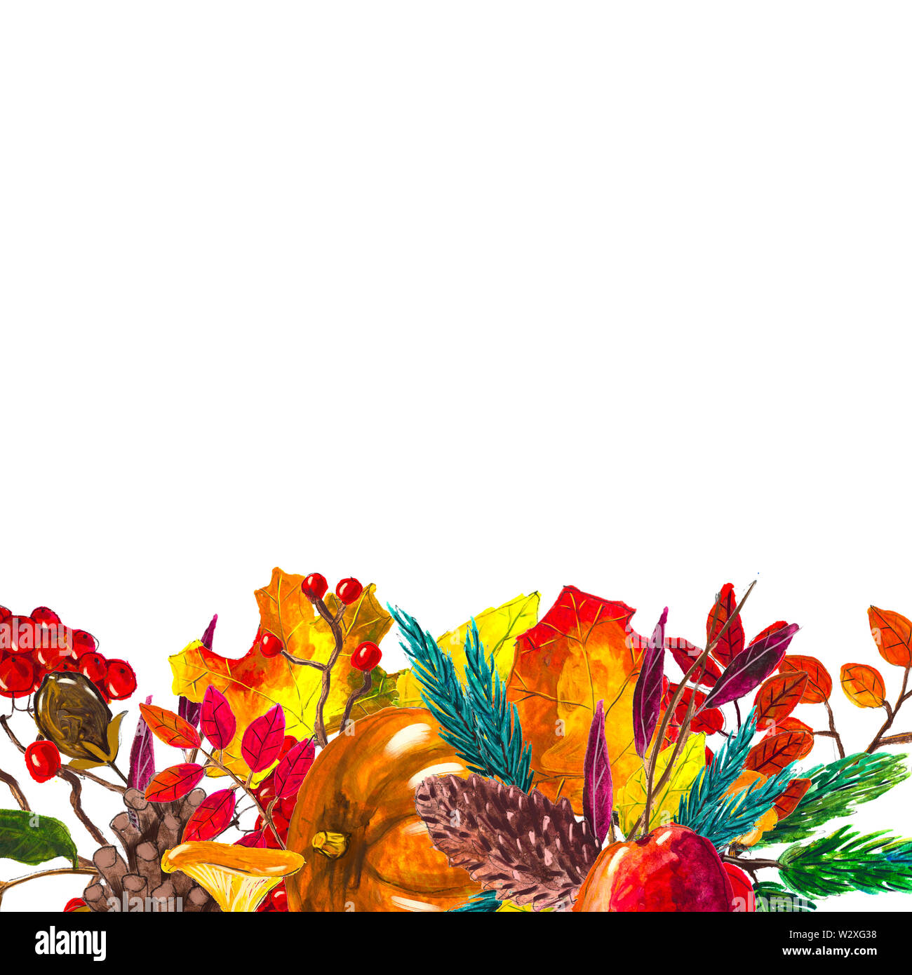 Autumn Leaves Corner Border