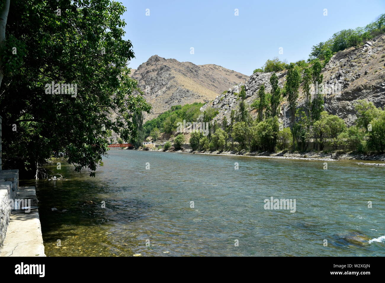 View of Zayandeh rood (Zayanderud), Esfahan, Iran at the day Stock ...