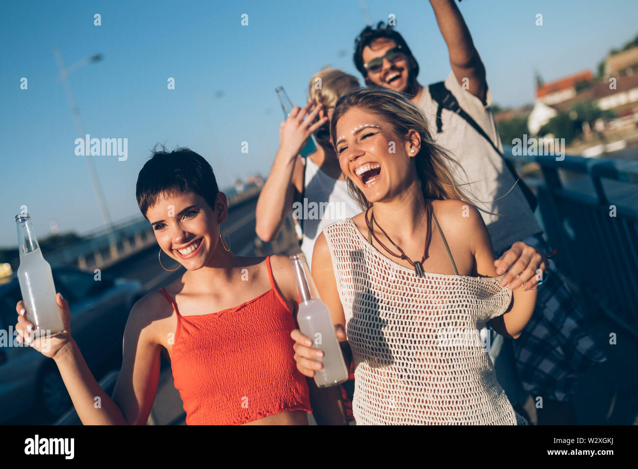Group of young friends having fun together Stock Photo - Alamy