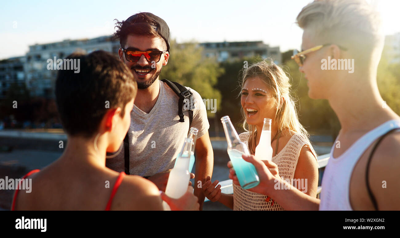 Young energetic group of people having fun Stock Photo - Alamy