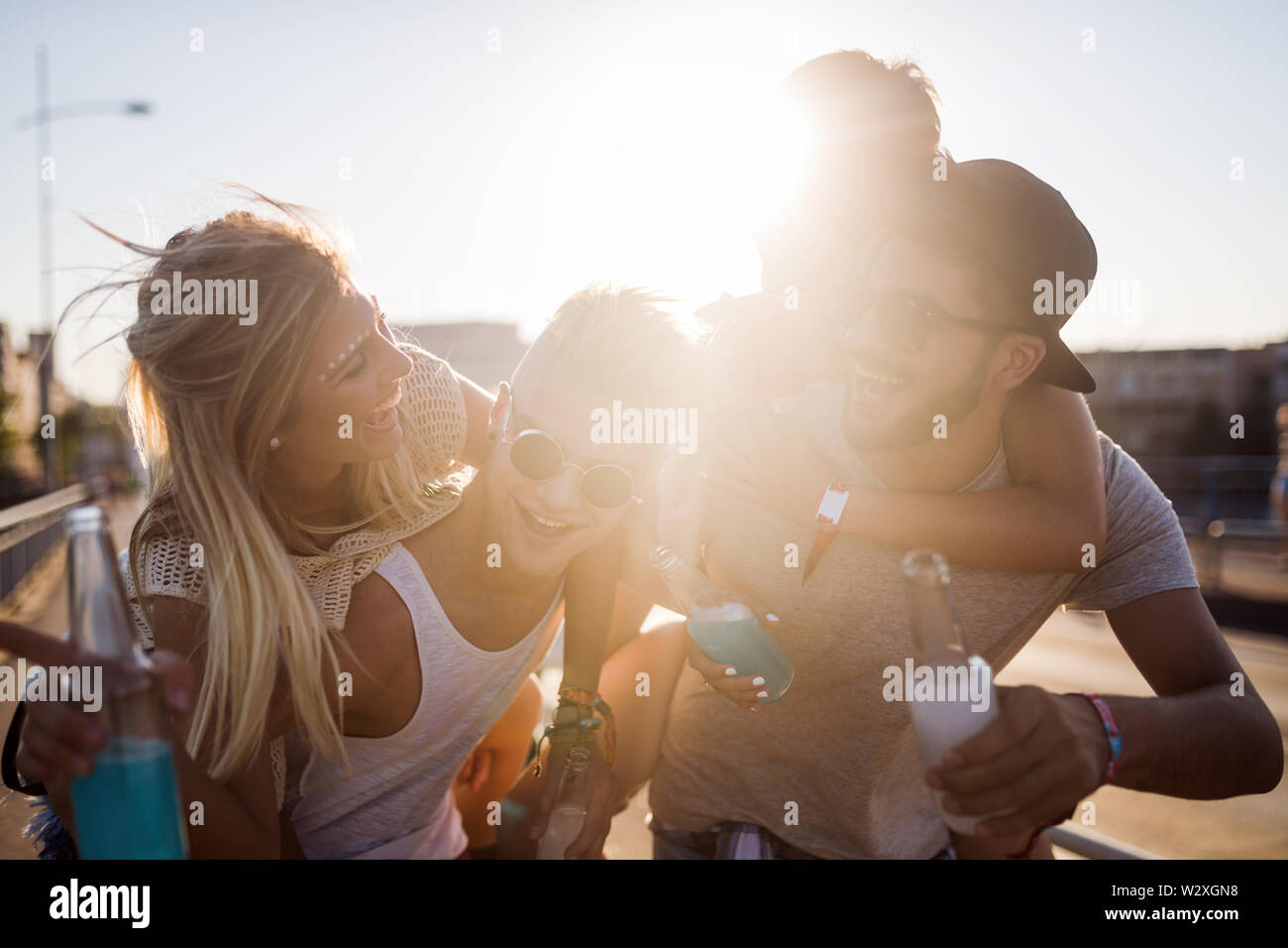 Group of young friends having fun together Stock Photo - Alamy