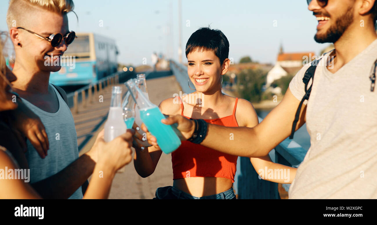 Happy young people having fun Stock Photo - Alamy