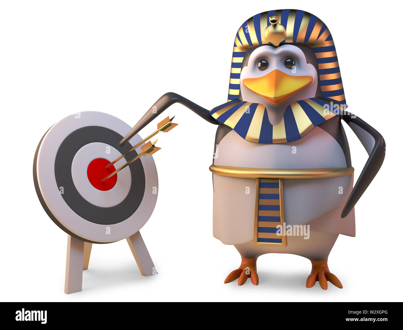 Accurate penguin pharaoh Tutankhamun points at the bullseye on the ...