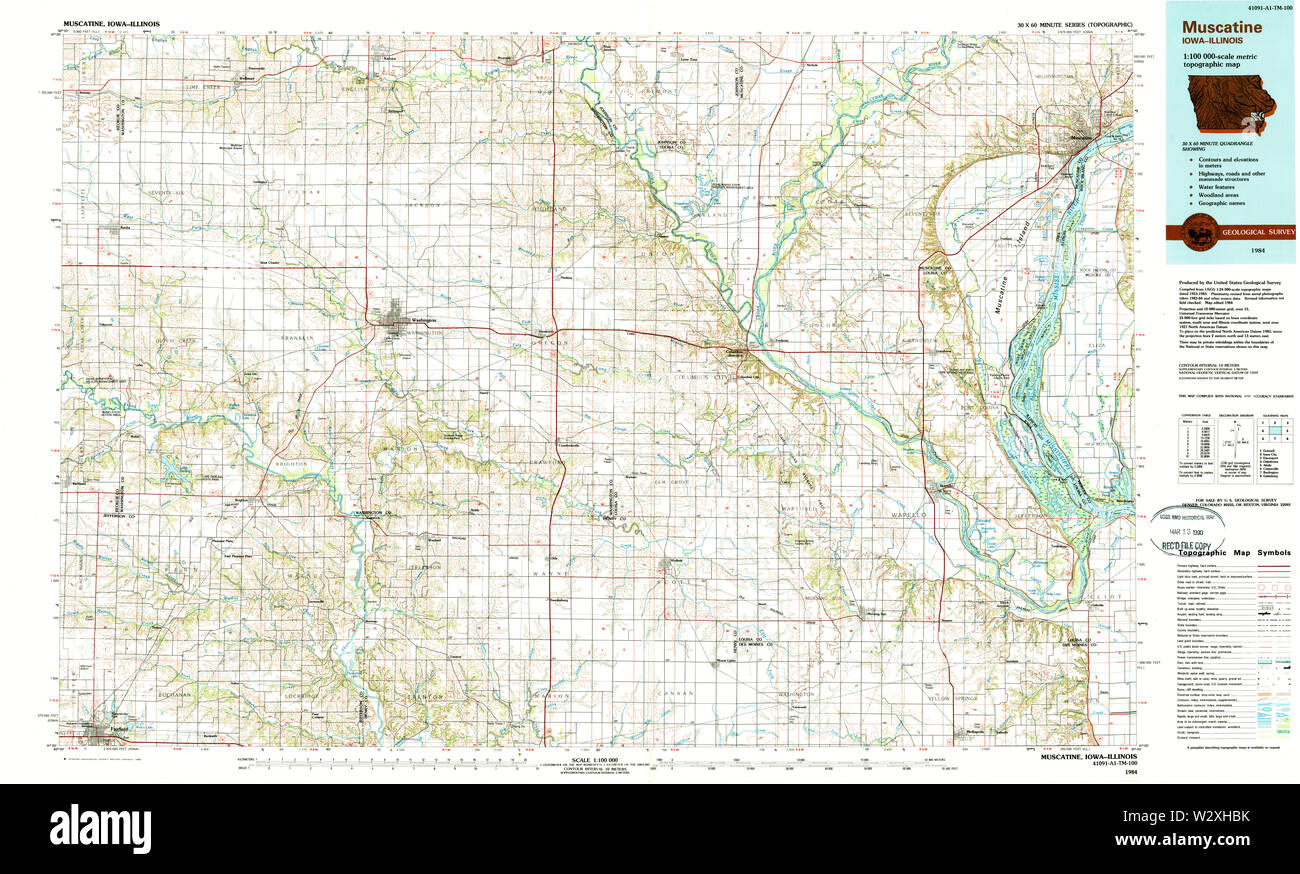 Muscatine iowa map hi-res stock photography and images - Alamy