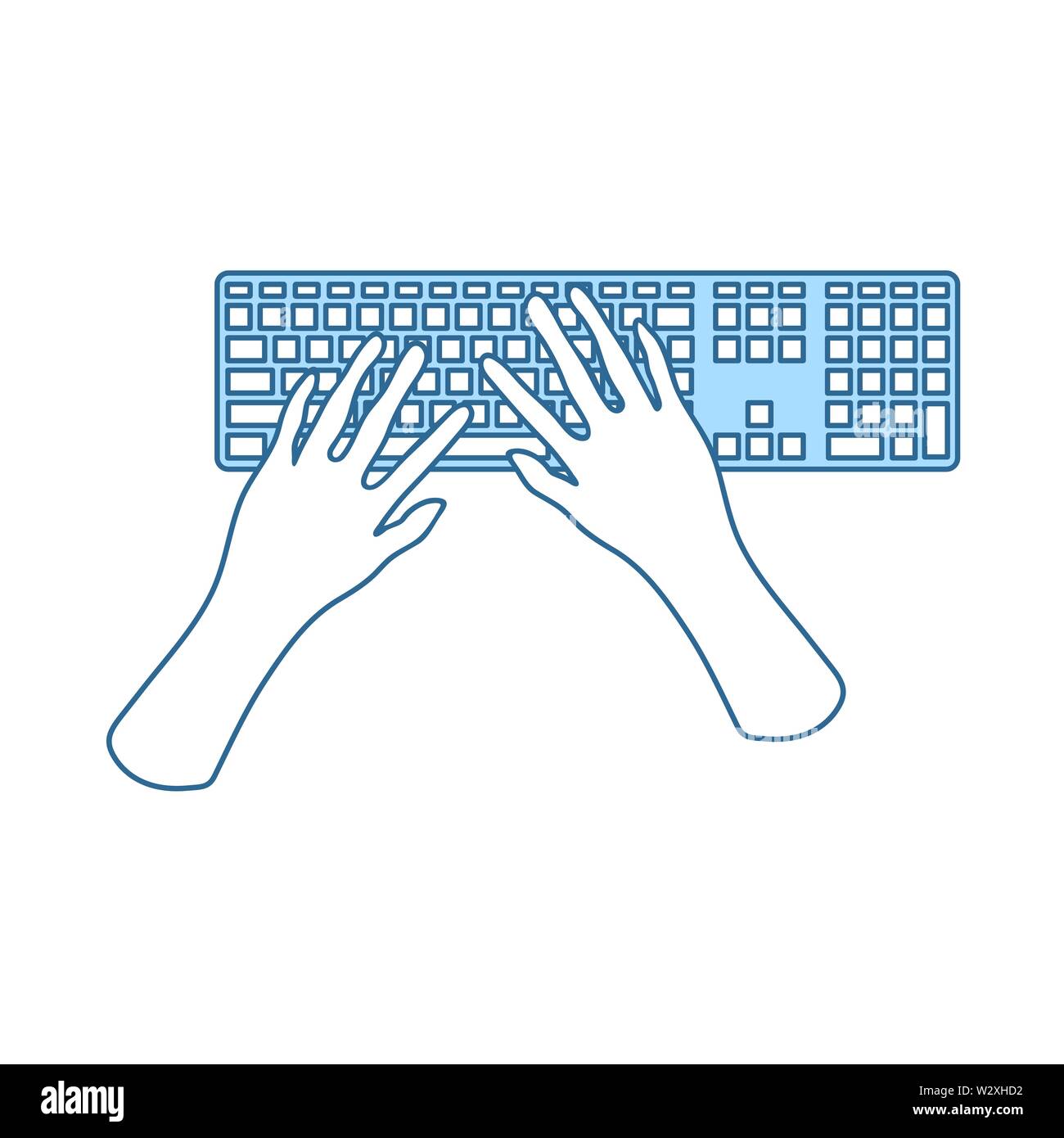 Typing Icon. Thin Line With Blue Fill Design. Vector Illustration Stock ...