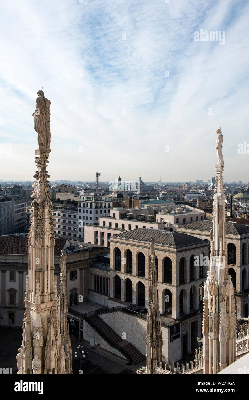 Italy, Lombardy, Milan, cityscape from Duomo rooftop Stock Photo - Alamy