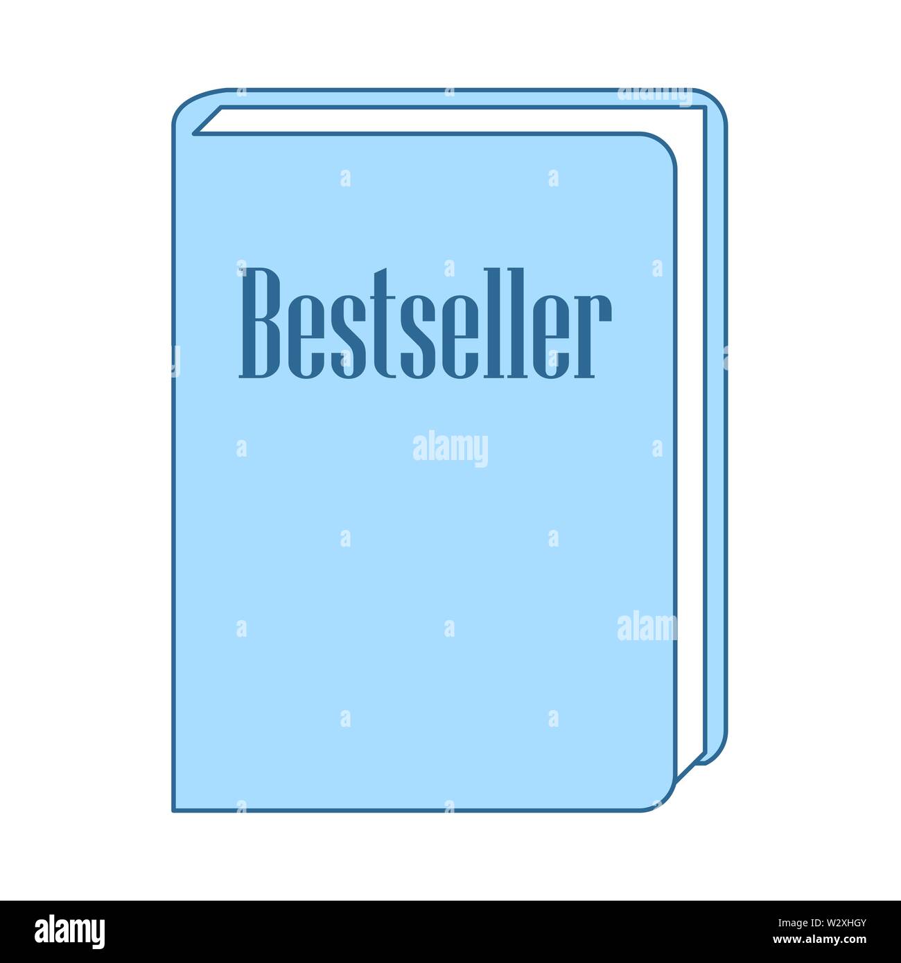 Bestseller Book Icon. Thin Line With Blue Fill Design. Vector ...