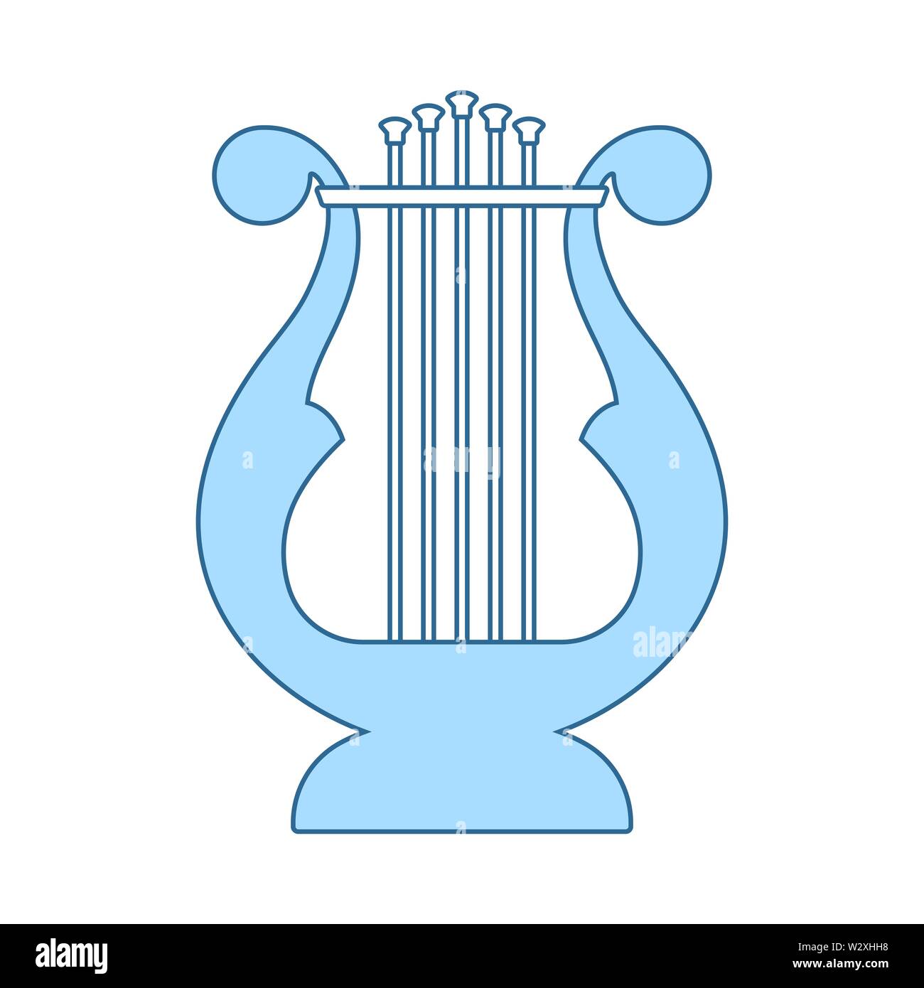 Lyre Icon. Thin Line With Blue Fill Design. Vector Illustration Stock ...