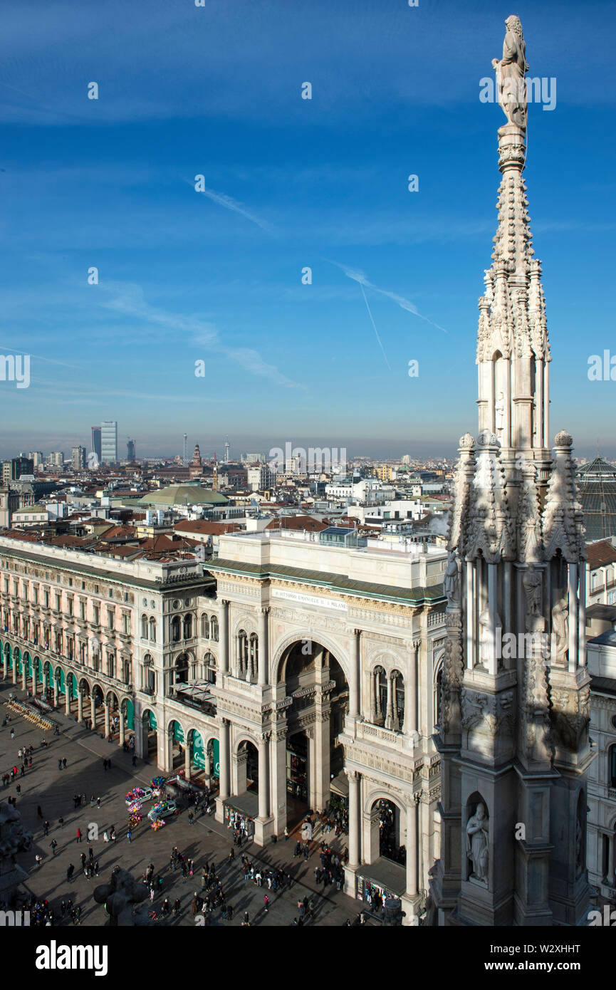 Italy, Lombardy, Milan, cityscape from Duomo rooftop Stock Photo - Alamy