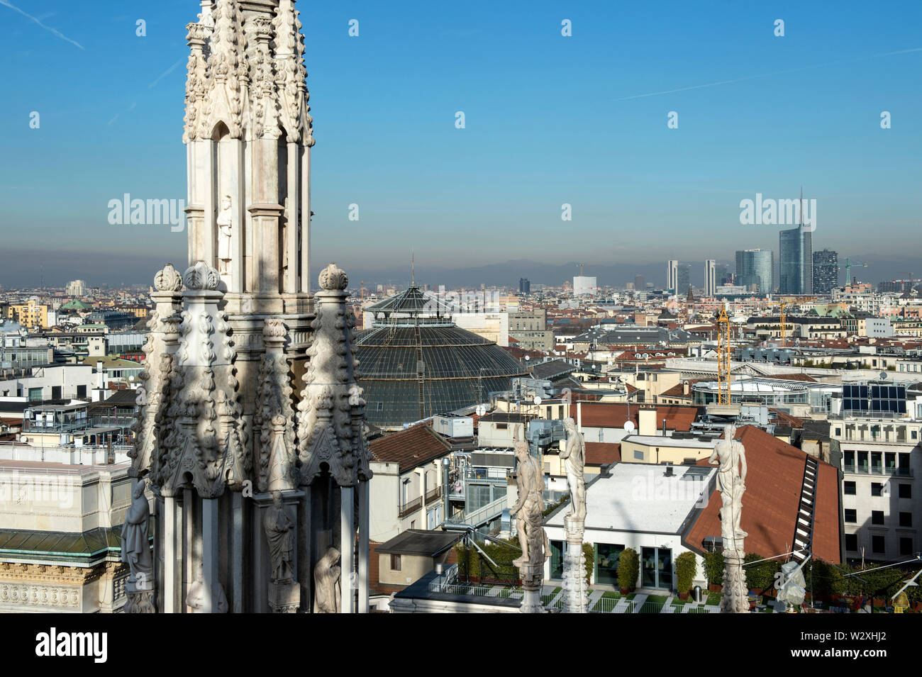Italy, Lombardy, Milan, cityscape from Duomo rooftop Stock Photo - Alamy