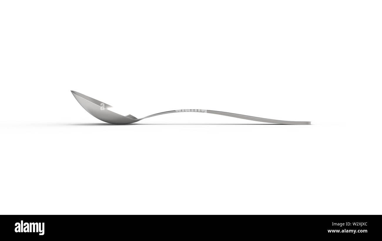 3d rendering of a metal spoon isolated in white background Stock Photo ...
