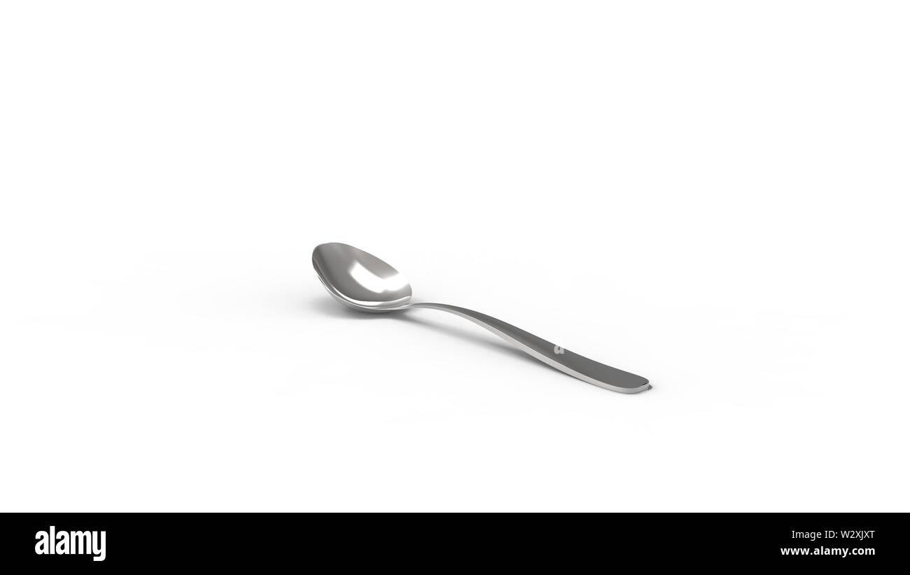 3d rendering of a metal spoon isolated in white background Stock Photo ...