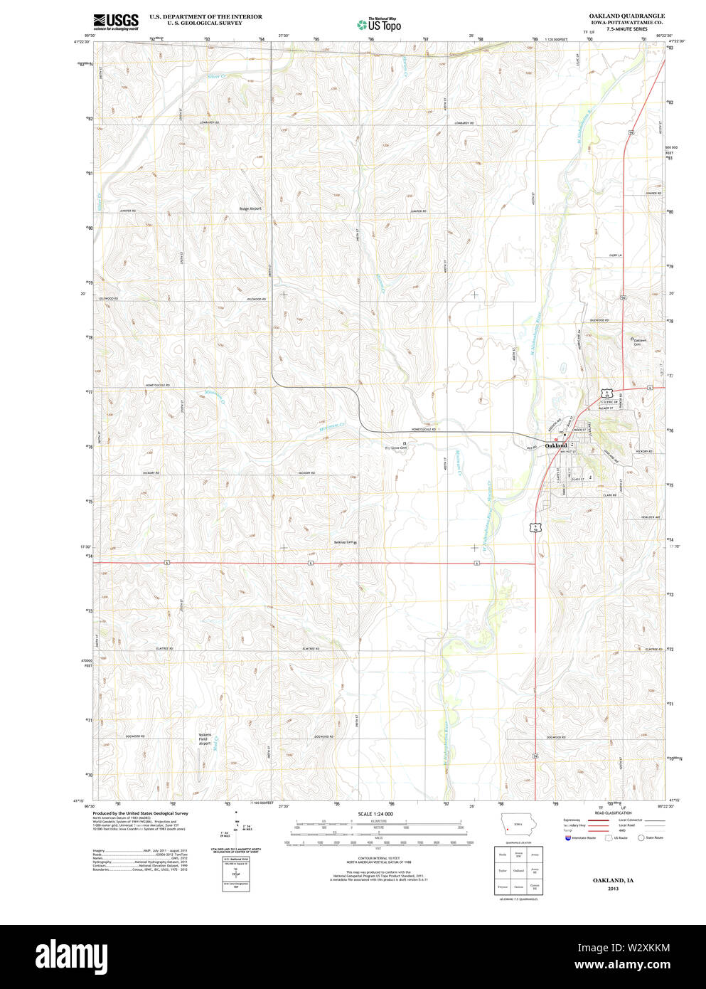 Map of oakland iowa hi-res stock photography and images - Alamy