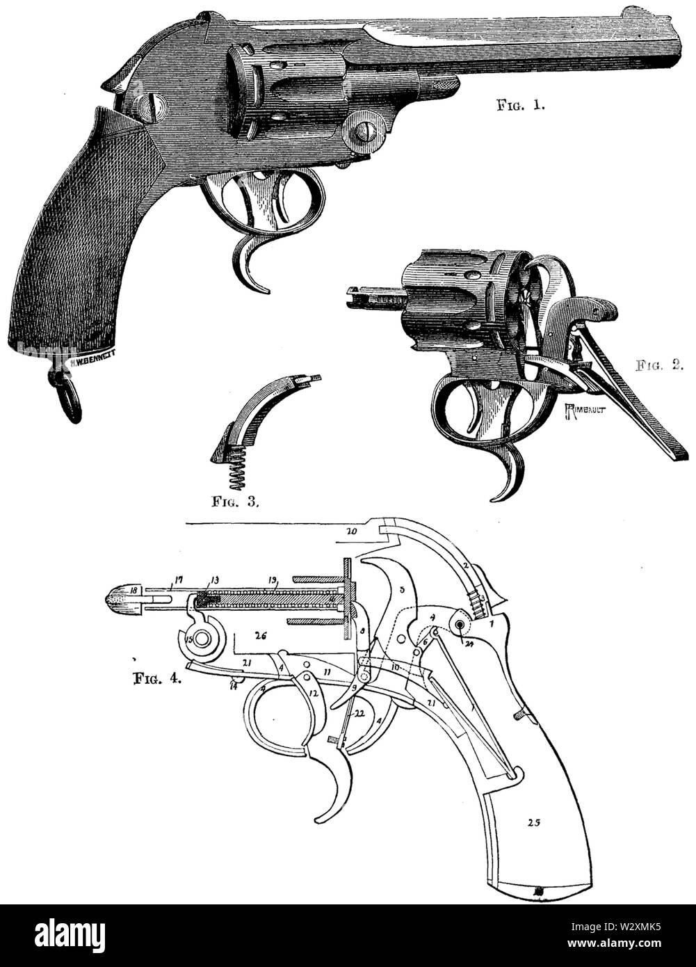 Old collection antique revolver Cut Out Stock Images & Pictures - Alamy