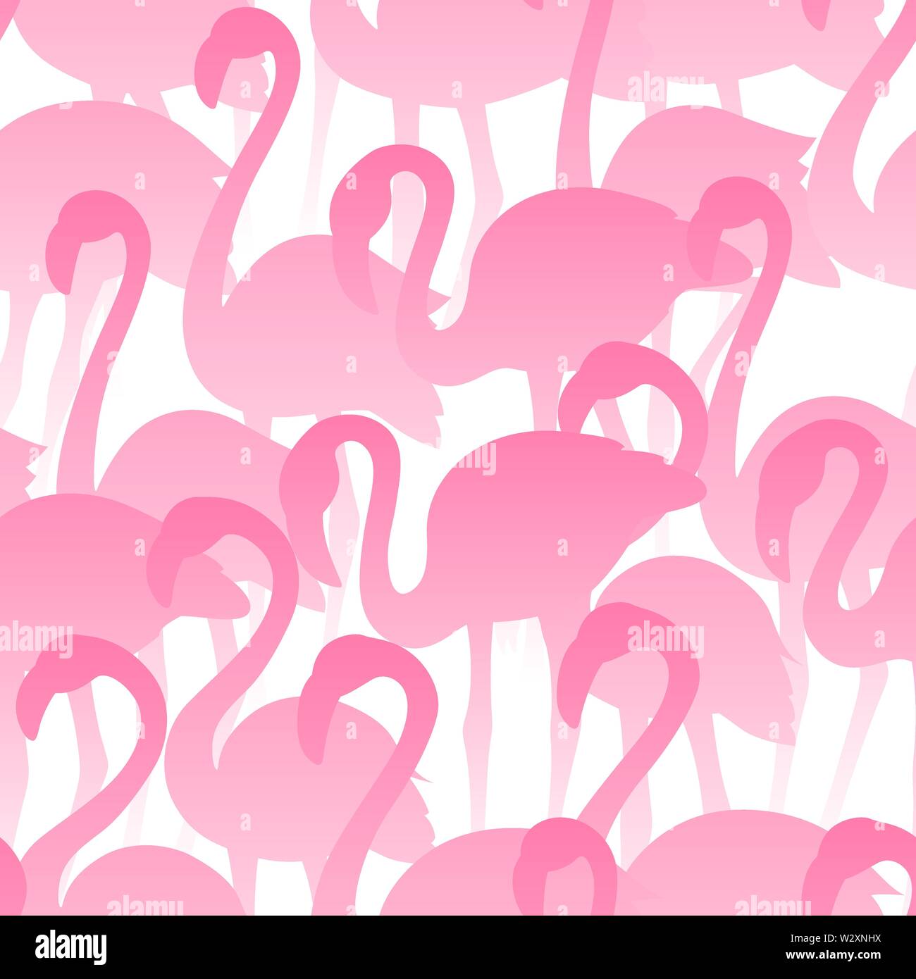 Flamingo seamless pattern. Vector tropical exotic texture. Hand drawn ...