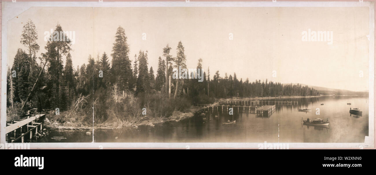 Lake Tahoe, Cal., showing piers Stock Photo - Alamy