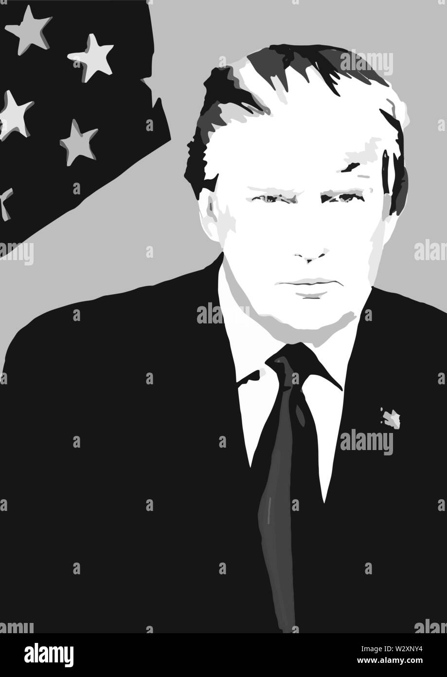 Donald trump portrait Black and White Stock Photos & Images - Alamy