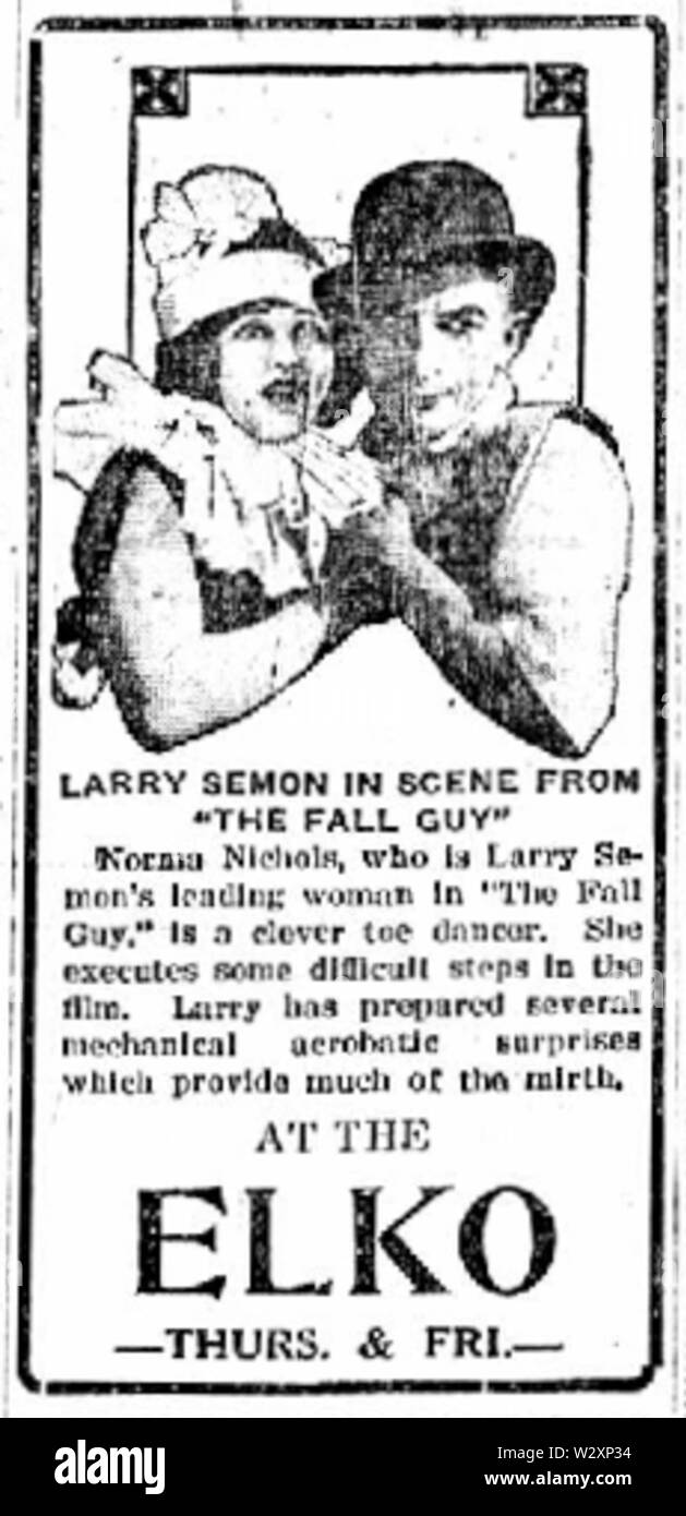 Larry Semon The Fall Guy ad Stock Photo - Alamy