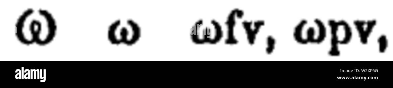 Latin Omega in Buckner 1860 Stock Photo - Alamy