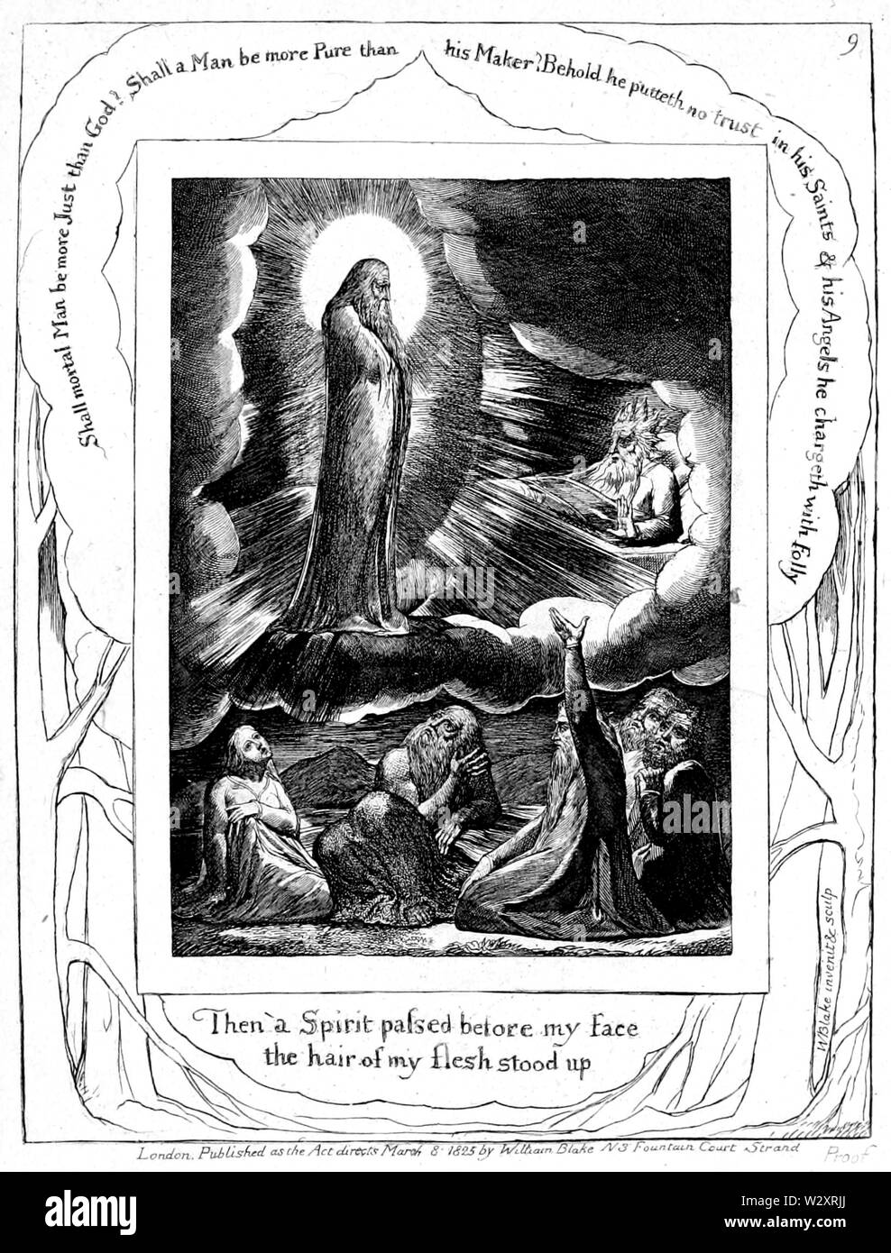 Life of William Blake (1880), Volume 2, Job illustrations plate 9 Stock ...