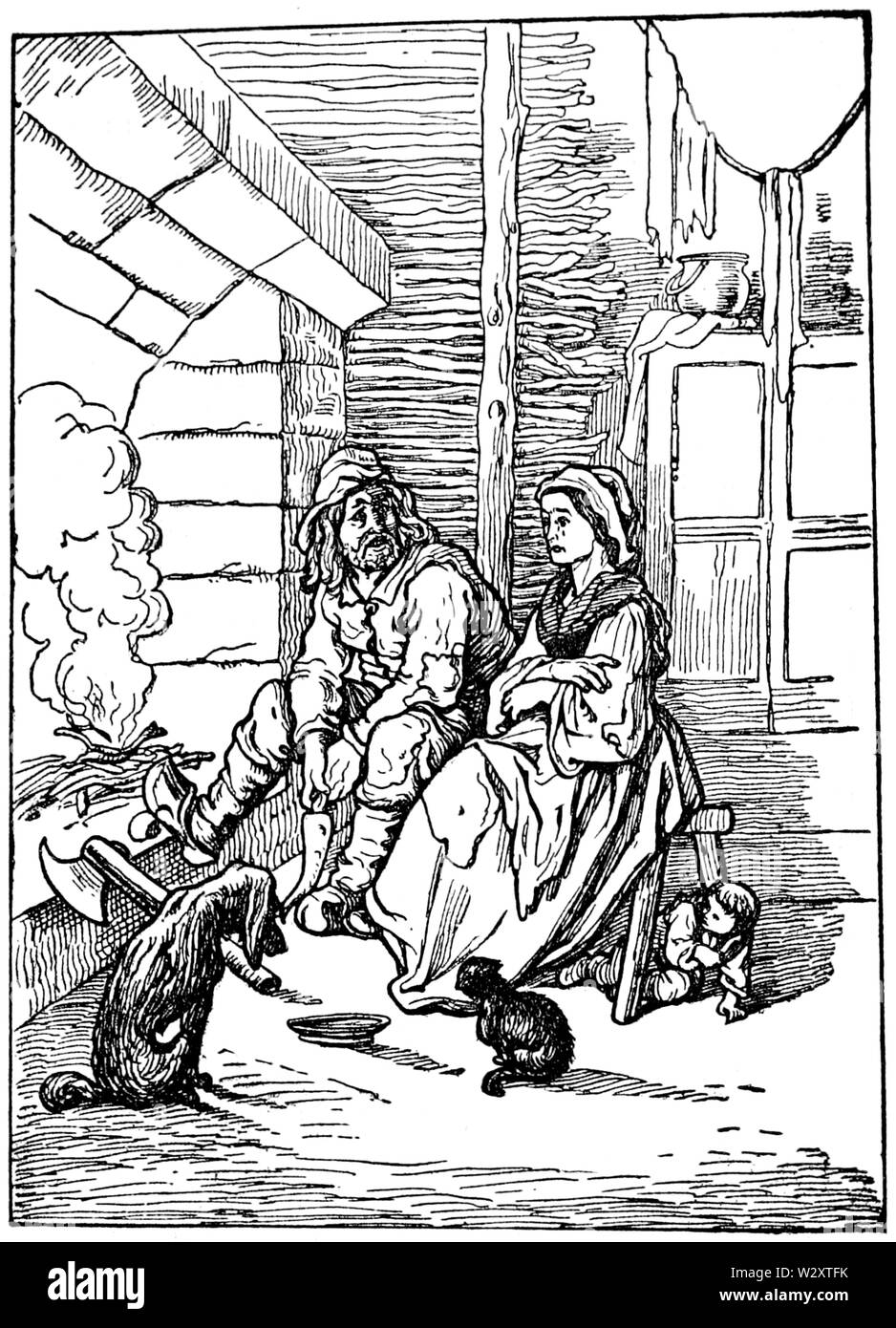 Little Thumb in Tales of Mother Goose (Welsh Stock Photo - Alamy