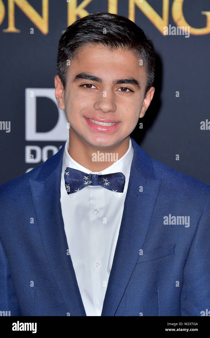 Neel Sethi at the world premiere of the movie 'The Lion King' at the ...