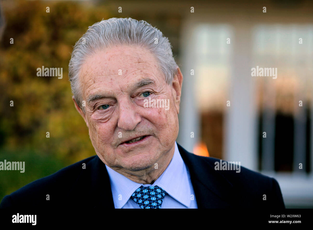 Hungarian-American investor and philanthropist George Soros outside his ...