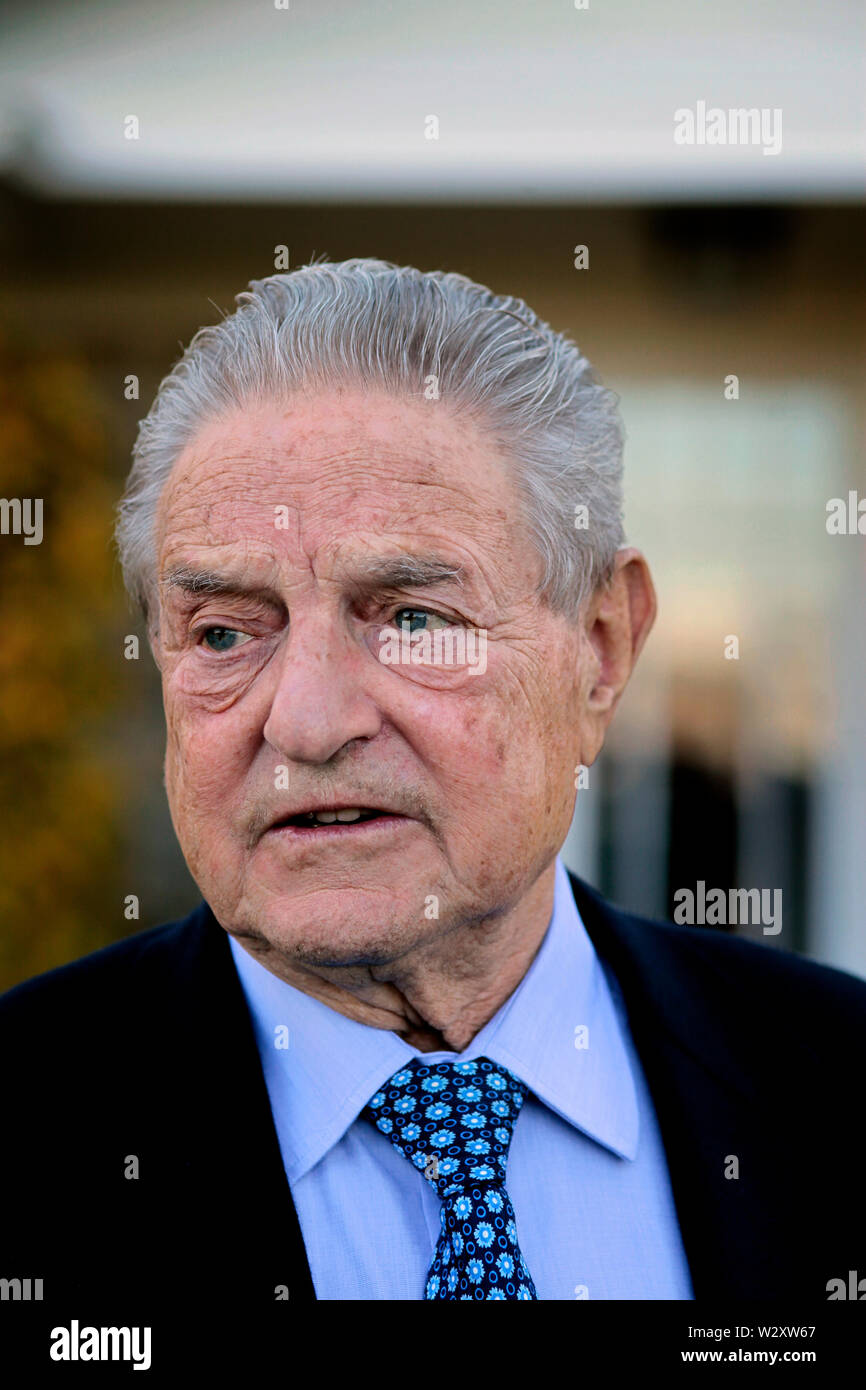 Hungarian-American investor and philanthropist George Soros outside his ...