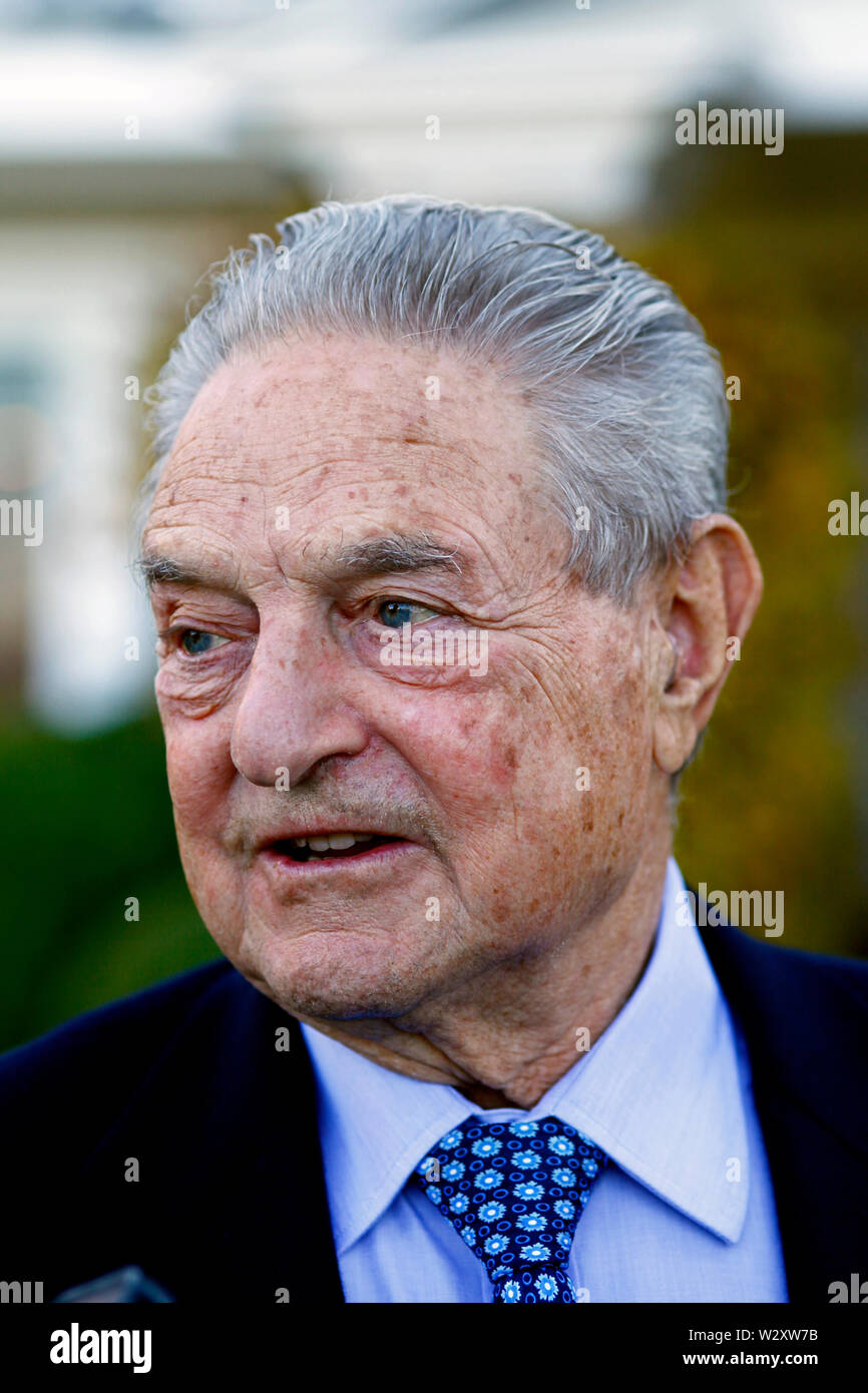 Hungarian-American investor and philanthropist George Soros outside his ...