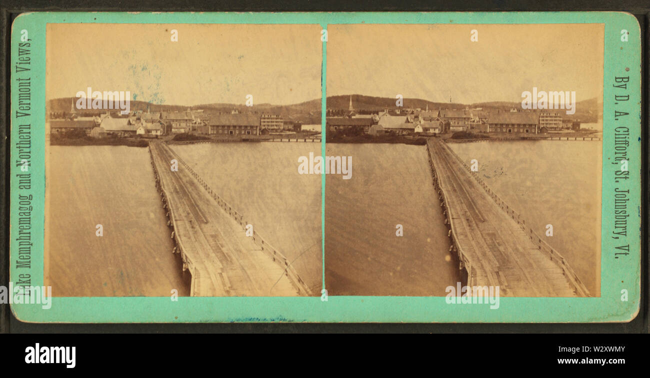 Long Bridge and Newport, from West Derby, Vt, by Clifford, D A, d 1889 ...