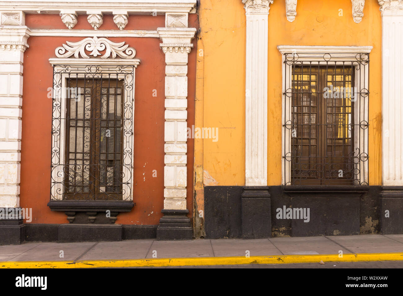 Arequipa building Peru - Colorful terracotta and yellow building facade ...