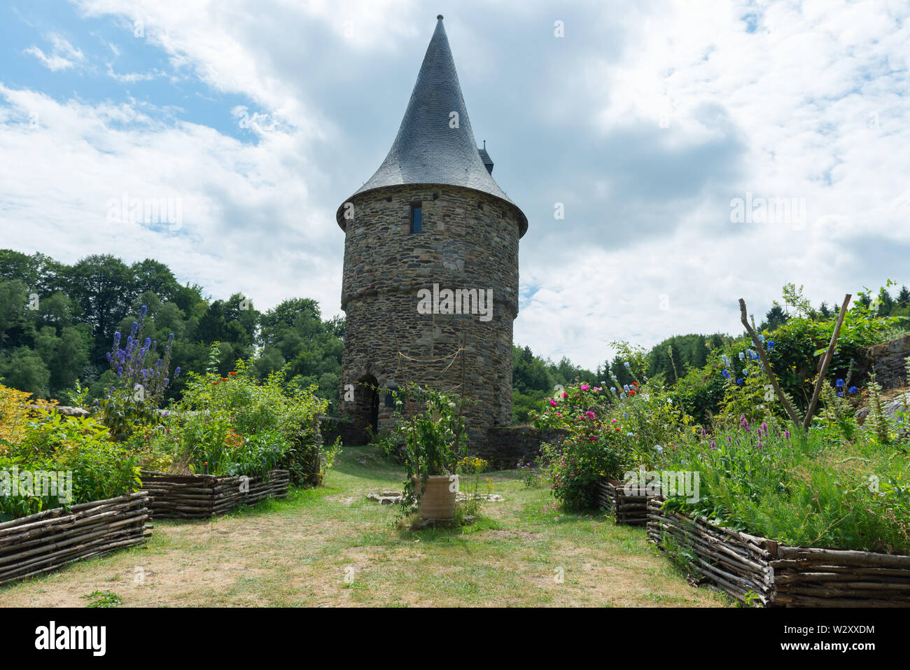 Herb garden of Castle Reinhardstein in Belgium Stock Photo - Alamy