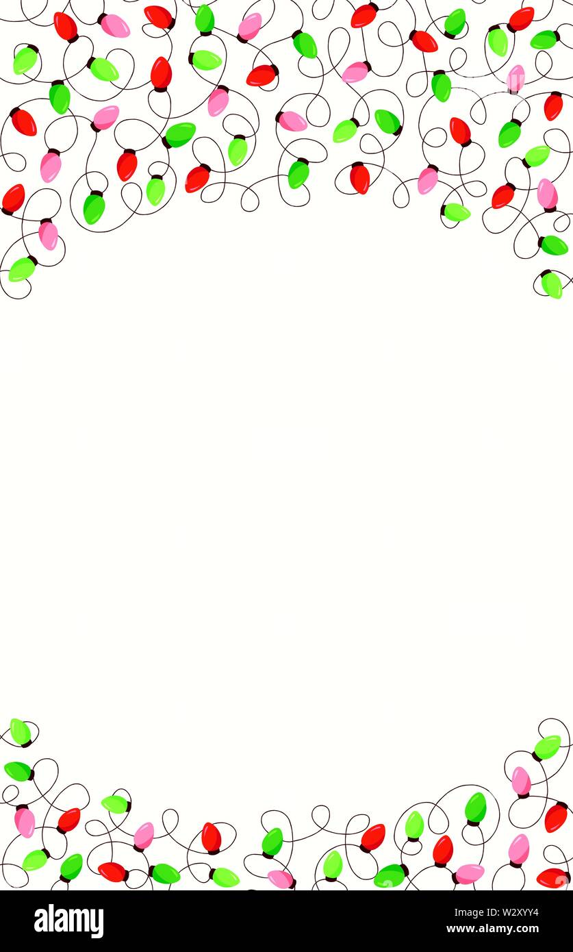 Red And Green Christmas Lights Border