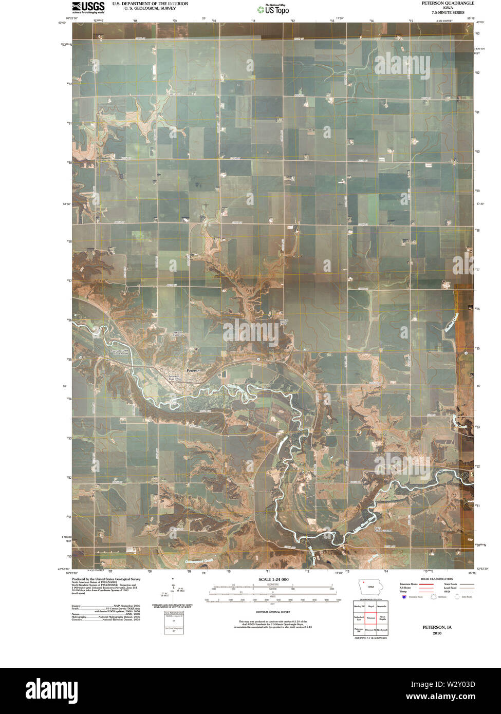 Peterson iowa map hi-res stock photography and images - Alamy