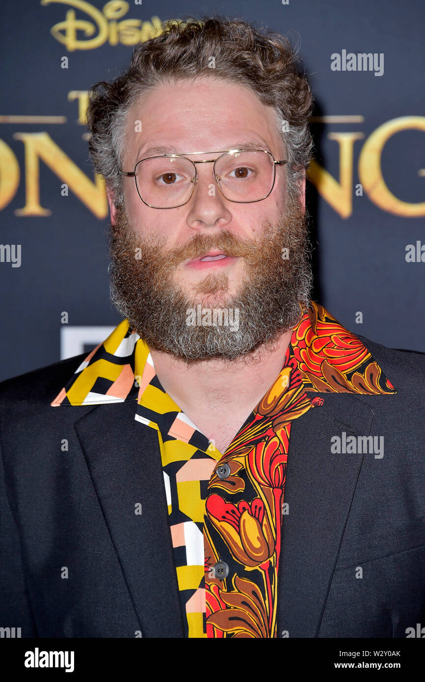 Seth Rogen at the world premiere of the movie 'The Lion King' at the ...