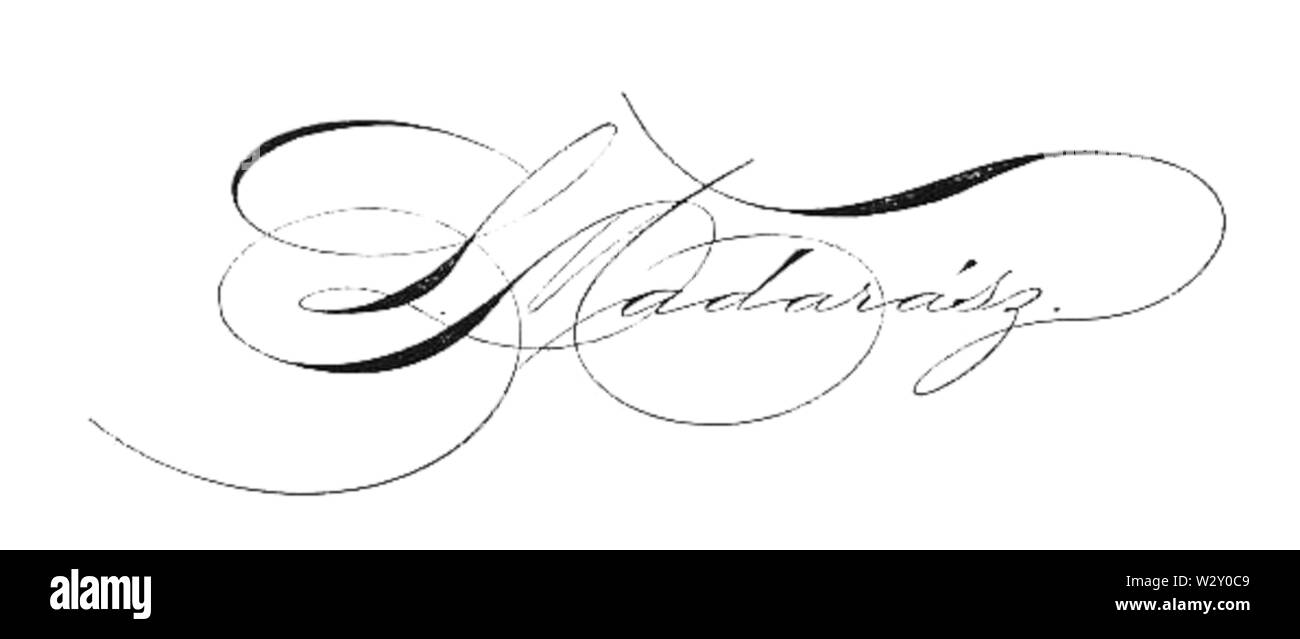 Louis Madarasz's signature Stock Photo - Alamy