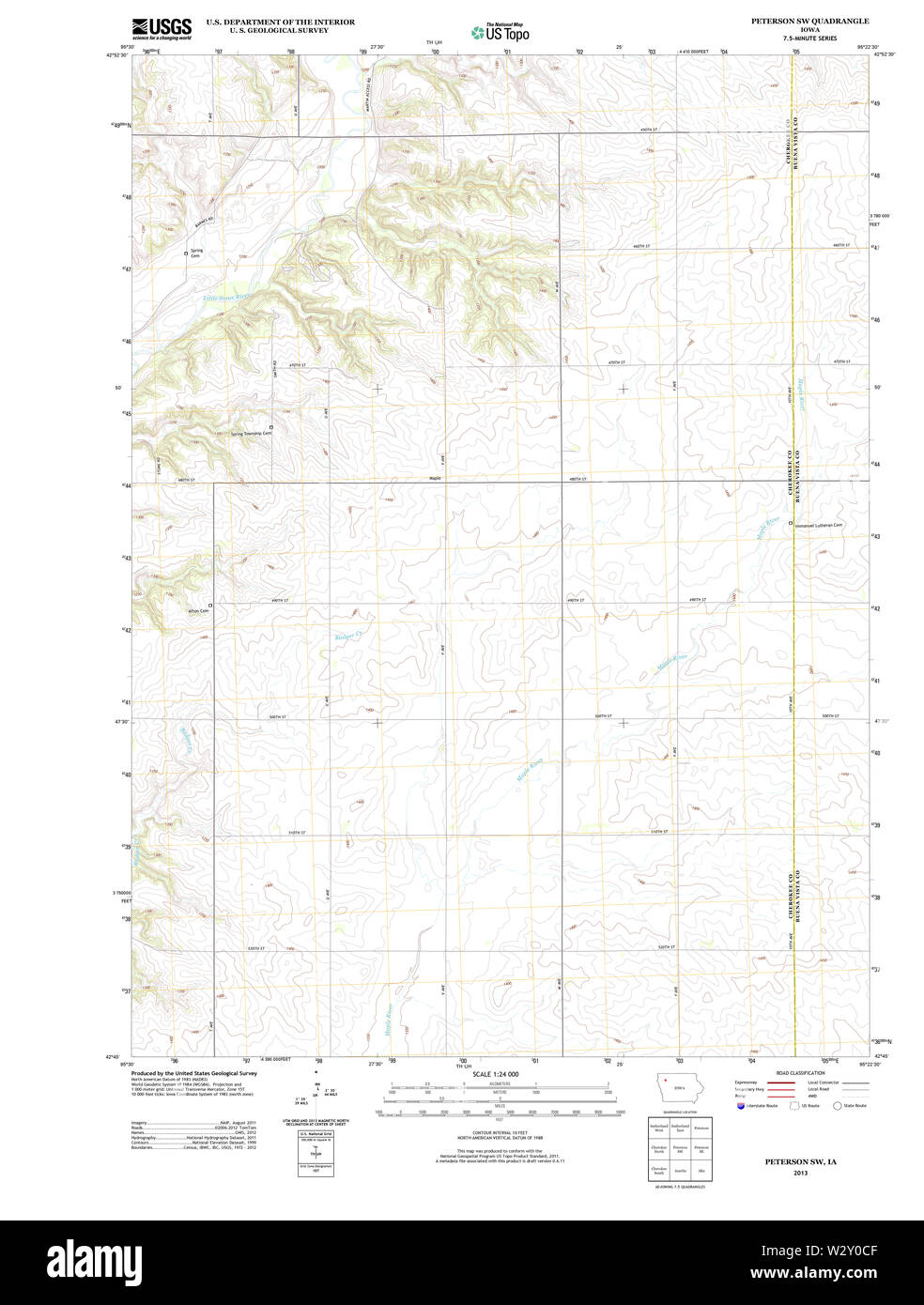 Peterson iowa map hi-res stock photography and images - Alamy