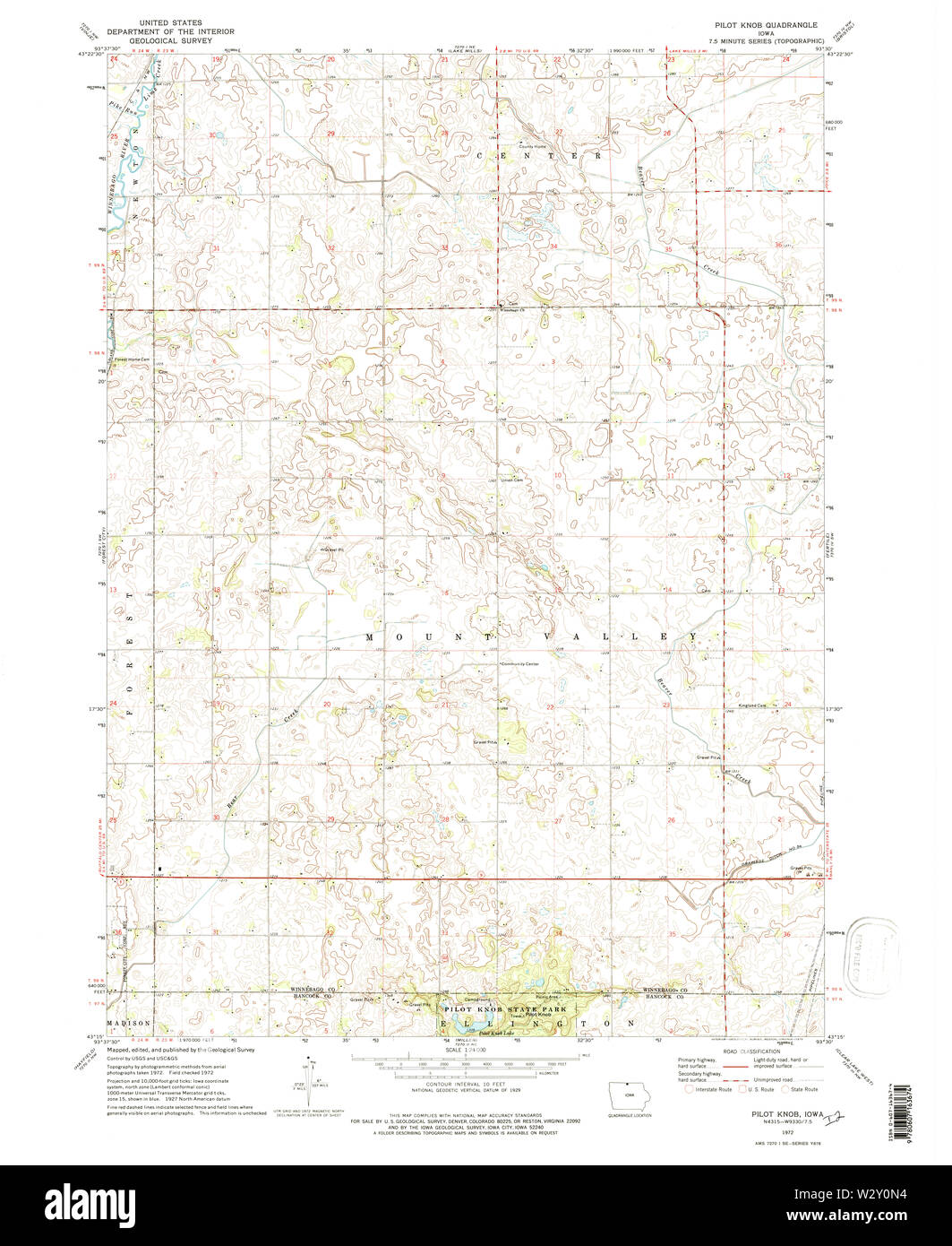 USGS TOPO Maps Iowa IA Pilot Knob 175377 1972 24000 Restoration Stock ...