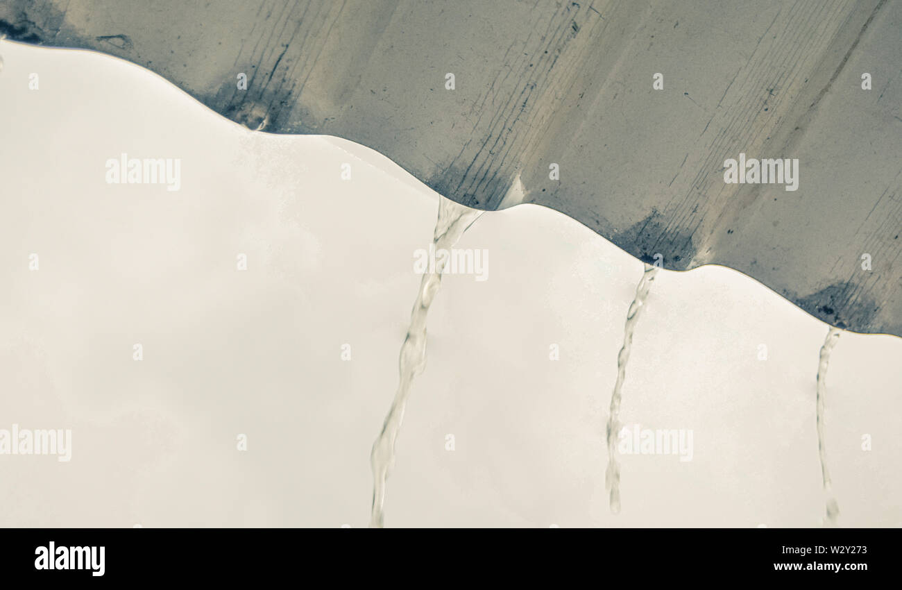 Beautiful Monsoon Water Fall From Roof Top Stock Photo - Alamy