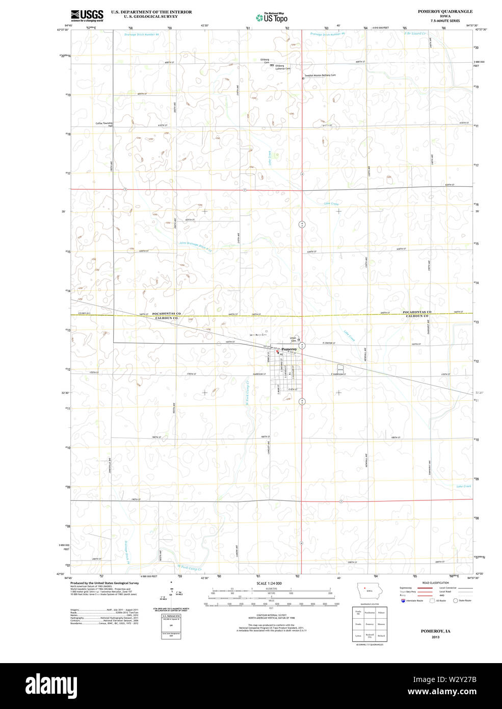 Pomeroy iowa map Cut Out Stock Images & Pictures - Alamy