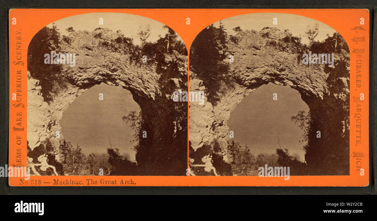 Mackinac, The Great Arch, by Childs, B F Stock Photo - Alamy