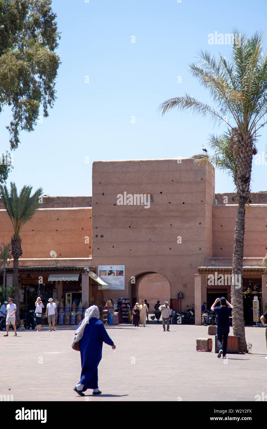 Square in Jewish Quarter of Marrakesh, Morocco Stock Photo - Alamy